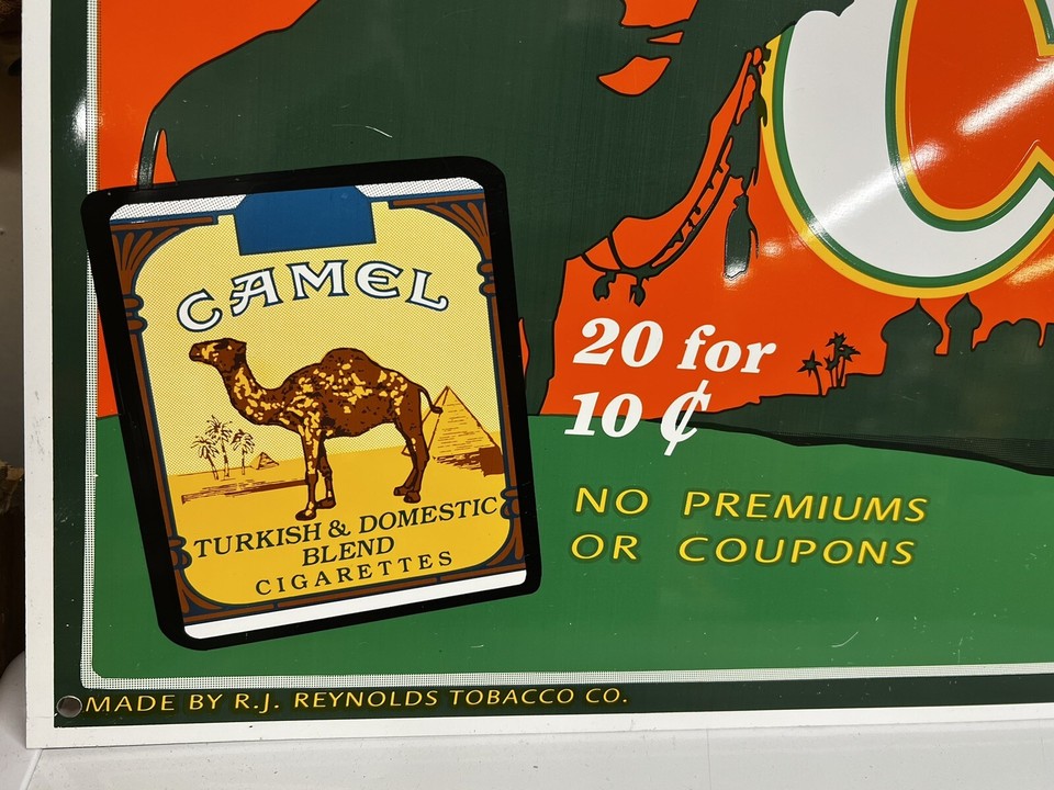 Vintage 1995 CAMEL Cigarettes Metal Sign ~ RJ Reynolds HARD TO FIND ...