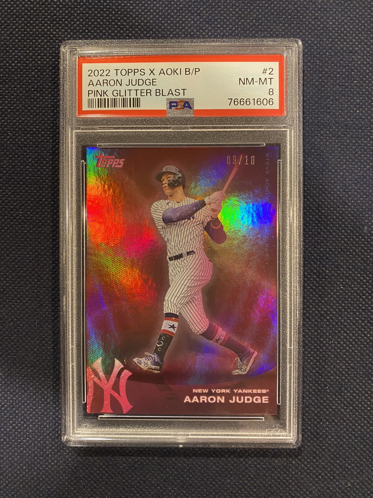 2022 Topps X Steve Aoki Party Aaron Judge PINK GLITTER BLAST FOIL /10 ...