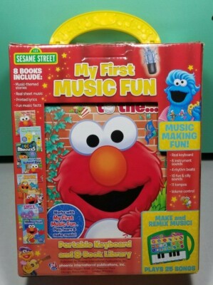 SESAME STREET My First Music Fun Portable Keyboard Music Set + 8 BOOKS ...