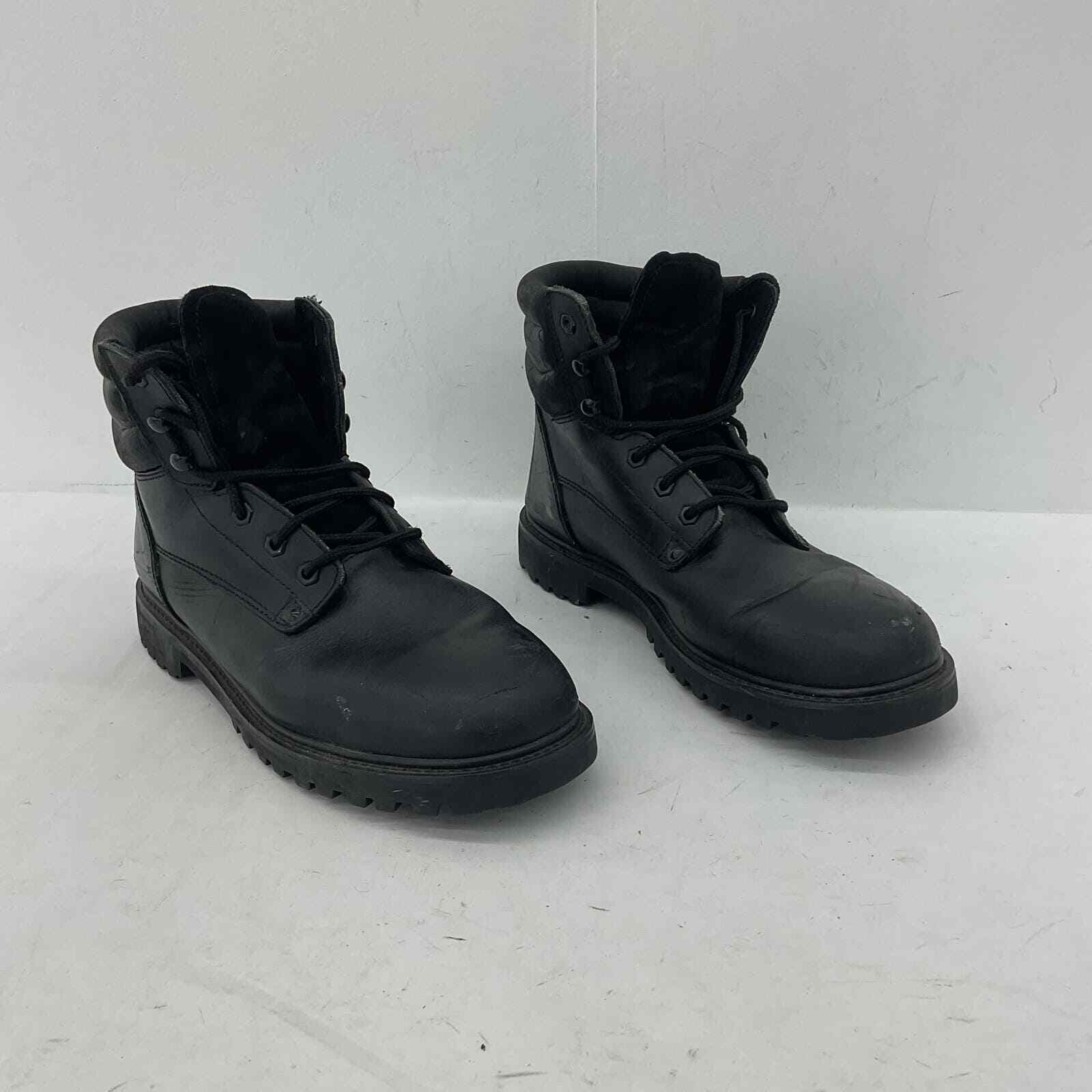 VTG Sears Black Work Combat Leather Men's Boots - Siz… - Gem