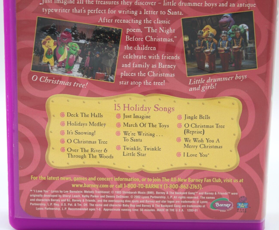 Barney’s Christmas Star VHS Tape 2002 Tape with Purple Case Classic ...