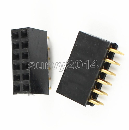 50PCS 2x6 12Pin 2.54mm Double Row Female Straight Header Pitch Socket ...