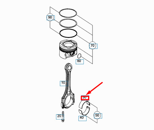 NEW MERCEDES-BENZ A W176 CONNECTING ROD BEARING SHELL UPPER A2700380110 ...
