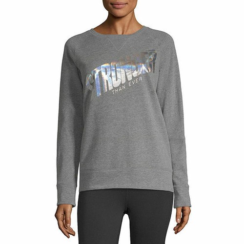 Xersion Women Gray Pullover Sweatshirt Plus Size "Stronger" Stretchy ...