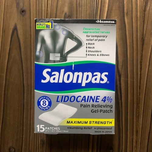 Salonpas Lidocaine 4% Pain Relief Gel-Patch, Maximum Strength, 15 ...
