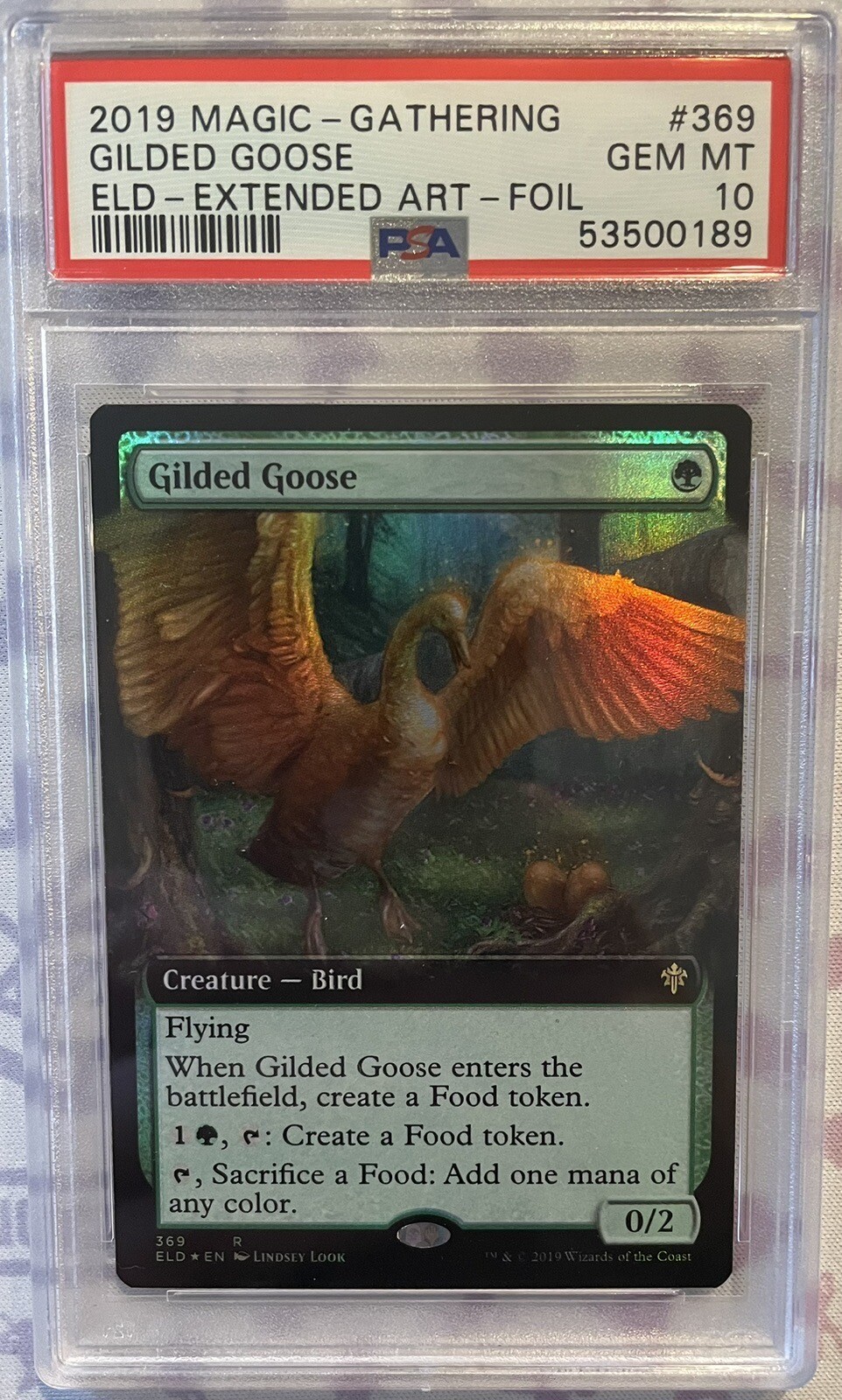 2019 Magic- Gathering GILDED GOOSE #369 ELD Extended Art , FOIL PSA 10 ...