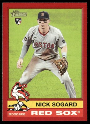 2025 Topps Heritage Red Border #133 Nick Sogard RC Red Sox Color Match ...