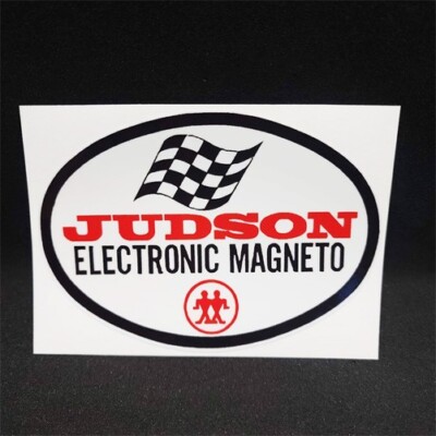JUDSON MAGNETO Vintage Style DECAL, Vinyl STICKER, racing, hot rod ...