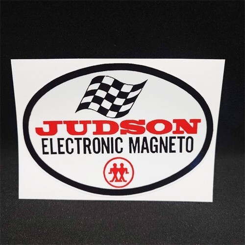 JUDSON MAGNETO Vintage Style DECAL, Vinyl STICKER, racing, hot rod ...