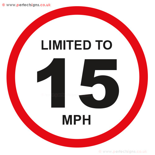 20 X LIMITED TO 15 MPH Vehicle Speed Restriction Bumper Van Stickers ...