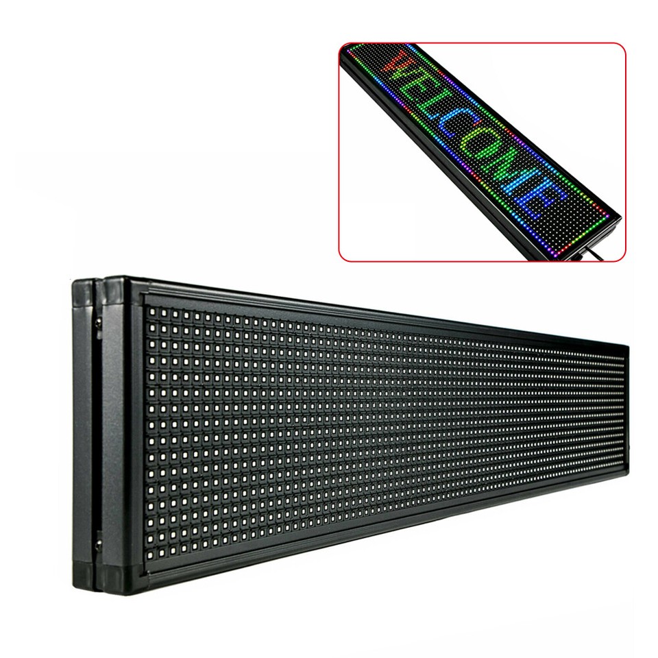 7-Color LED Light Sign Programmable Advertising Flashing Display Board ...