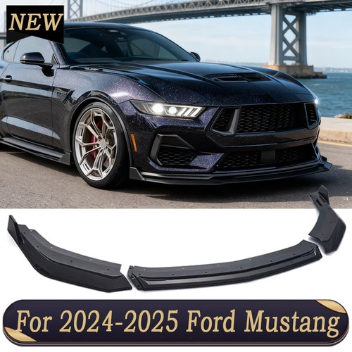 For 2024-2025 Ford Mustang Gloss Black Front Bumper Lip PP Splitter ...