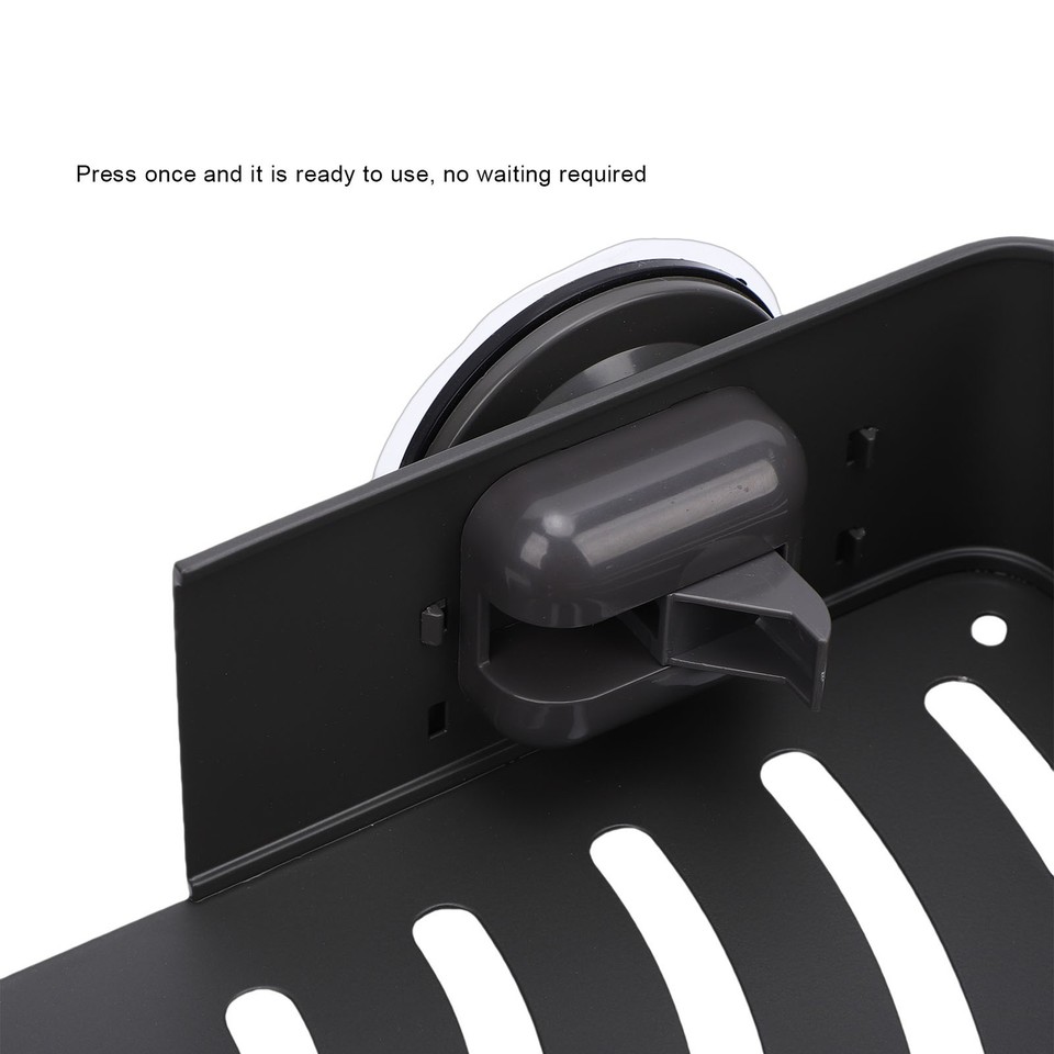 Gun Grey Suction Cup Corner Shower Caddy – No-Drilling Aluminum Alloy ...