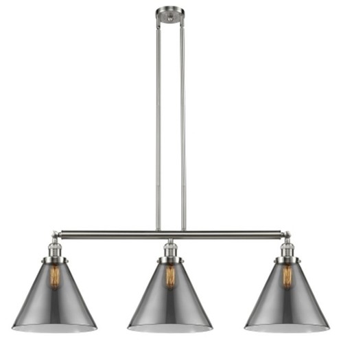 Innovations Lighting 213 X-Large Cone Cone 3 Light 44"W - Brushed Satin ...