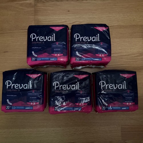 Case of 100 Daily Pads Prevail Daily Incontinence Pad Regular Moderate ...