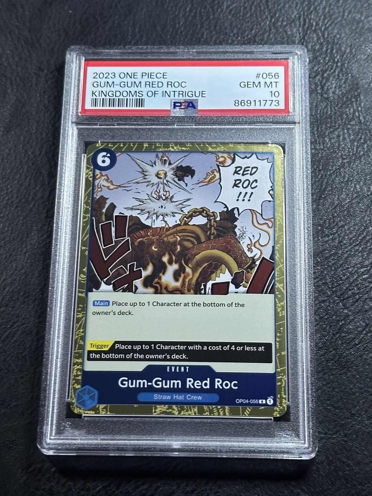PSA 10 💎 2023 One Piece Kingdoms Of Intrigue Gum Gum Red Roc #056 Low ...