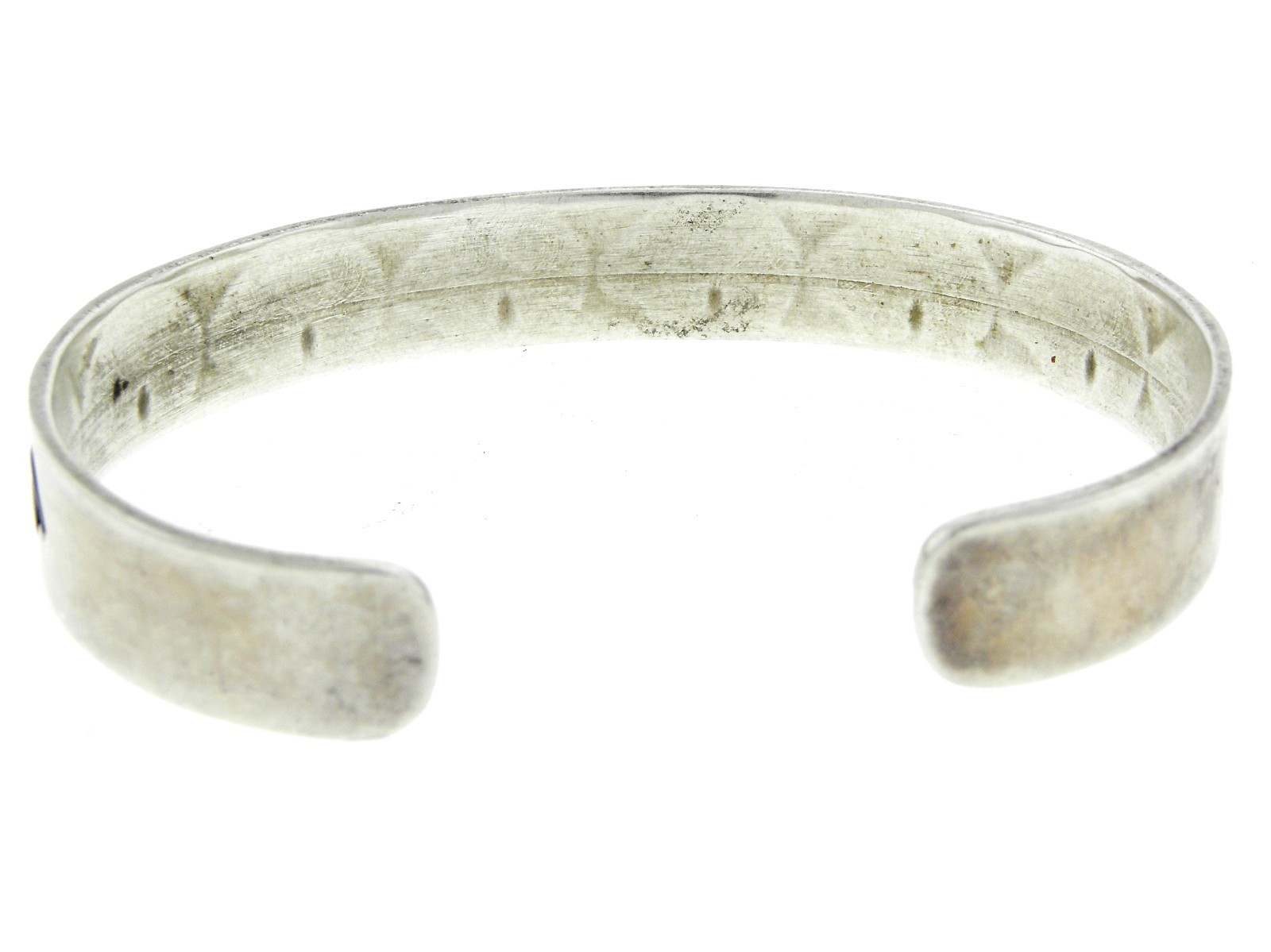 Zuni Bear Symbol Sterling Silver Bracelet Cuff - Gem