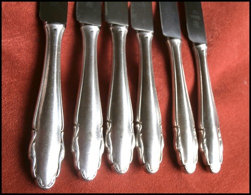 6 WMF Messer versilbert Punzen: 100 , 21 und WMF - 21,5 cm - (57/9 ...