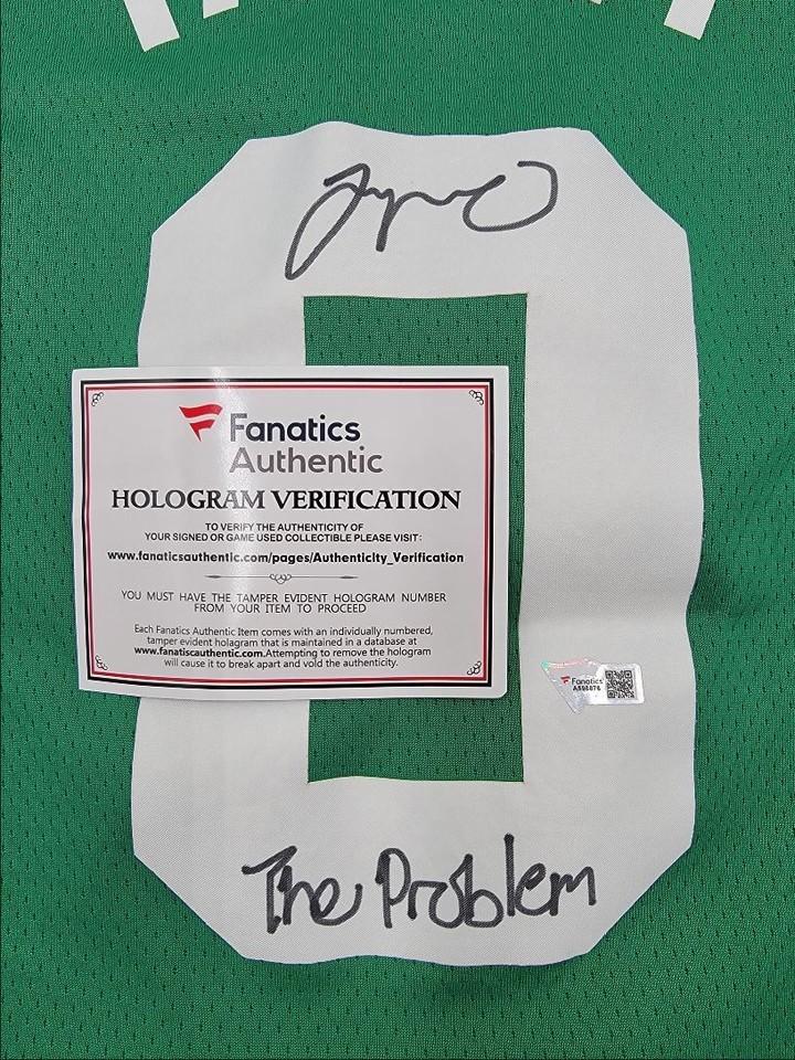 JAYSON TATUM FANATICS CERT AUTHENTIC CELTICS THE PROBLEM JERSEY AUTO ...