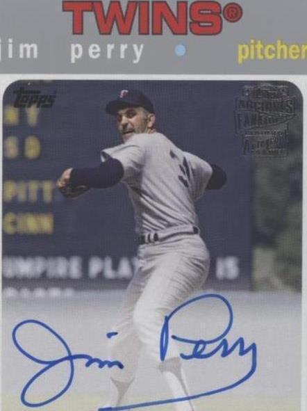 2018 Topps Archives - Fan Favorites Autographs 1971 Design Jim Perry # ...