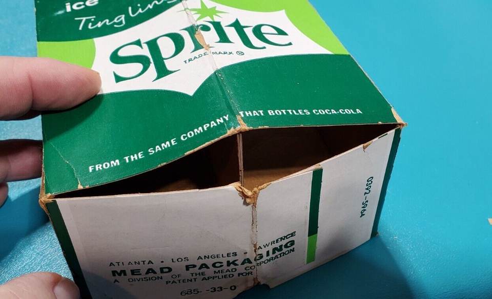 2 VINTAGE SPRITE GIFT PACK CARDBOARD CARRIER FOR BOTTLES HOLDS 2 ...