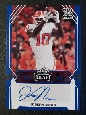 2022 Leaf Draft Blue Auto XRC Joseph Ngata RC #BA-JN1 Philadelphia ...