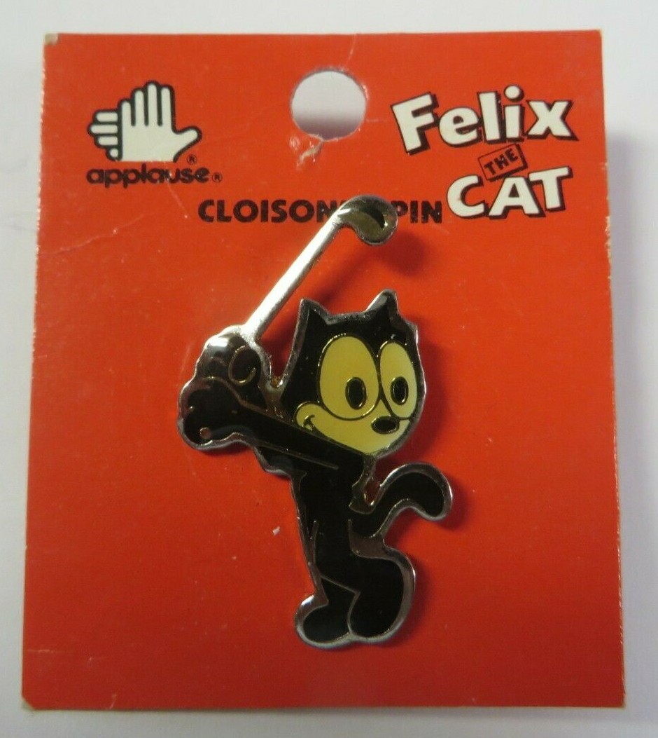 Vintage 1989 Felix the Cat GOLFING GOLFER Applause Cloissone Pin NOS ...