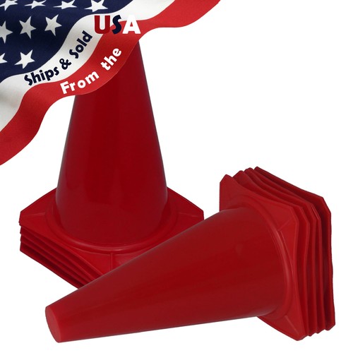 Quantity 10 9" Tall RED CONES Sports Training Safety Cones Go-Cart ...