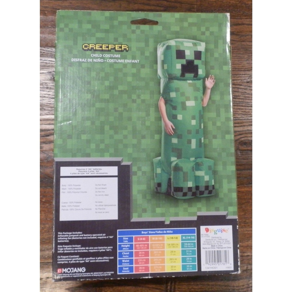 Disguise Inflatables Mojang Minecraft Creeper Child Costume One Size ...