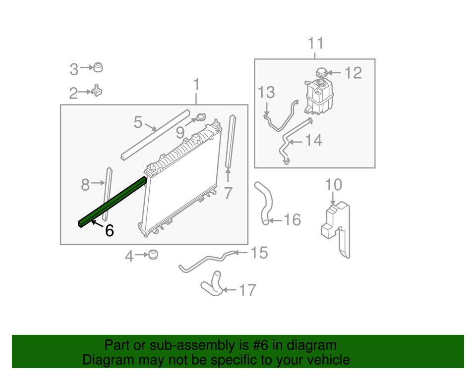 Genuine Nissan Radiator Assembly Seal 21496-9FD0A | eBay