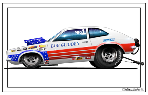 Bob Glidden's Stars and Stripes Pinto Pro Stock 28X18" Poster (Ships ...