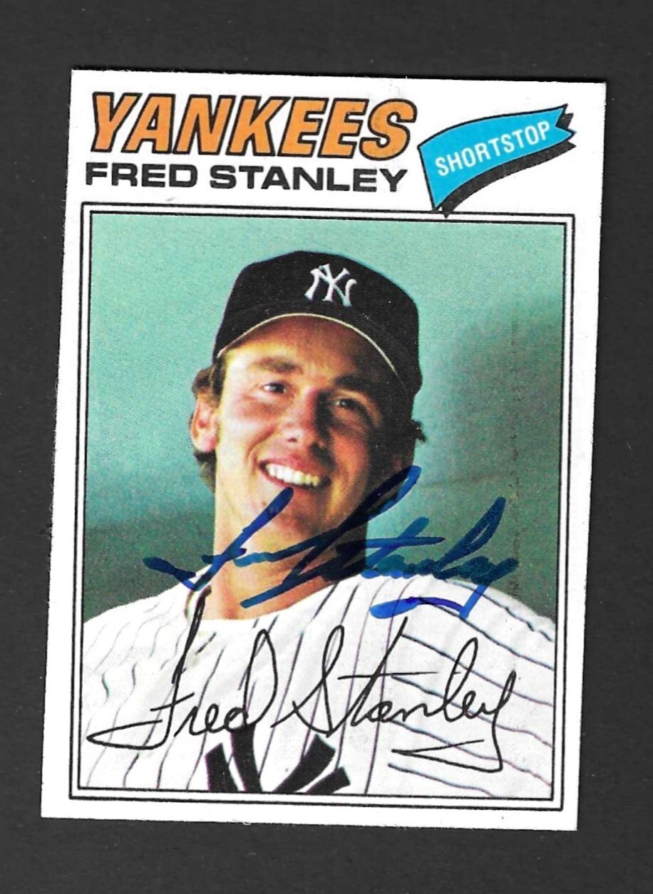 FRED STANLEY Yankees Signed Autographed 1977 Topps Baseball Card #123 ...