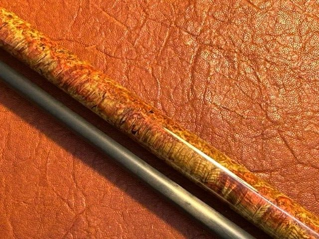 TNT Custom Pool Cue 1 of 1 With Carbon Fiber Shaft. Red Black Ash Burl ...