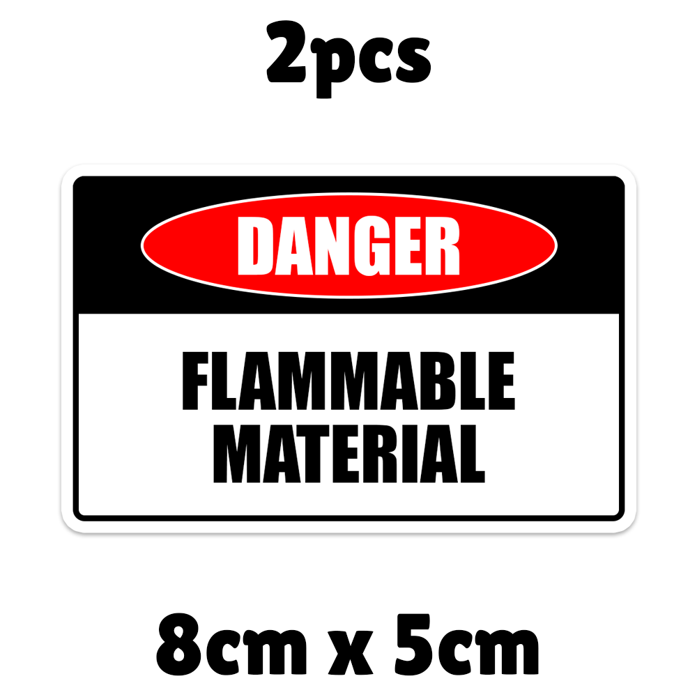 2 x Flammable Material Danger Warning Safety Sign Label Sticker Decal ...