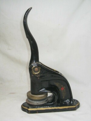 antique manual seal stamp press sealer old cast iron hand embosser GEO ...