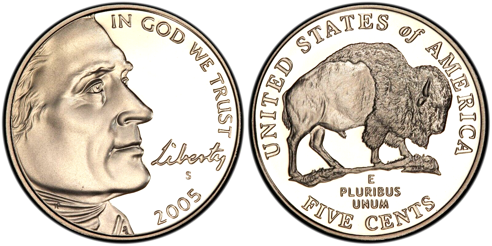 2005 P D S Westward Journey SATIN FINISH Bison NICKEL SET+ PROOF (3 ...