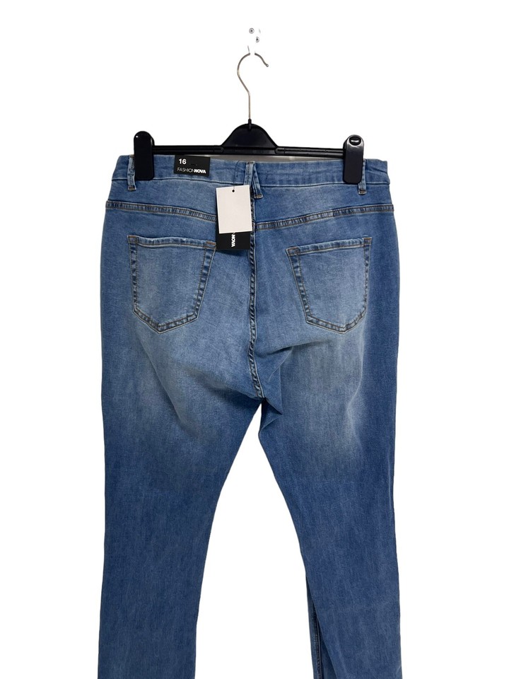 Fashion NOVA Women's Killing 'Em Kindly High Rise Light Blue Denim ...