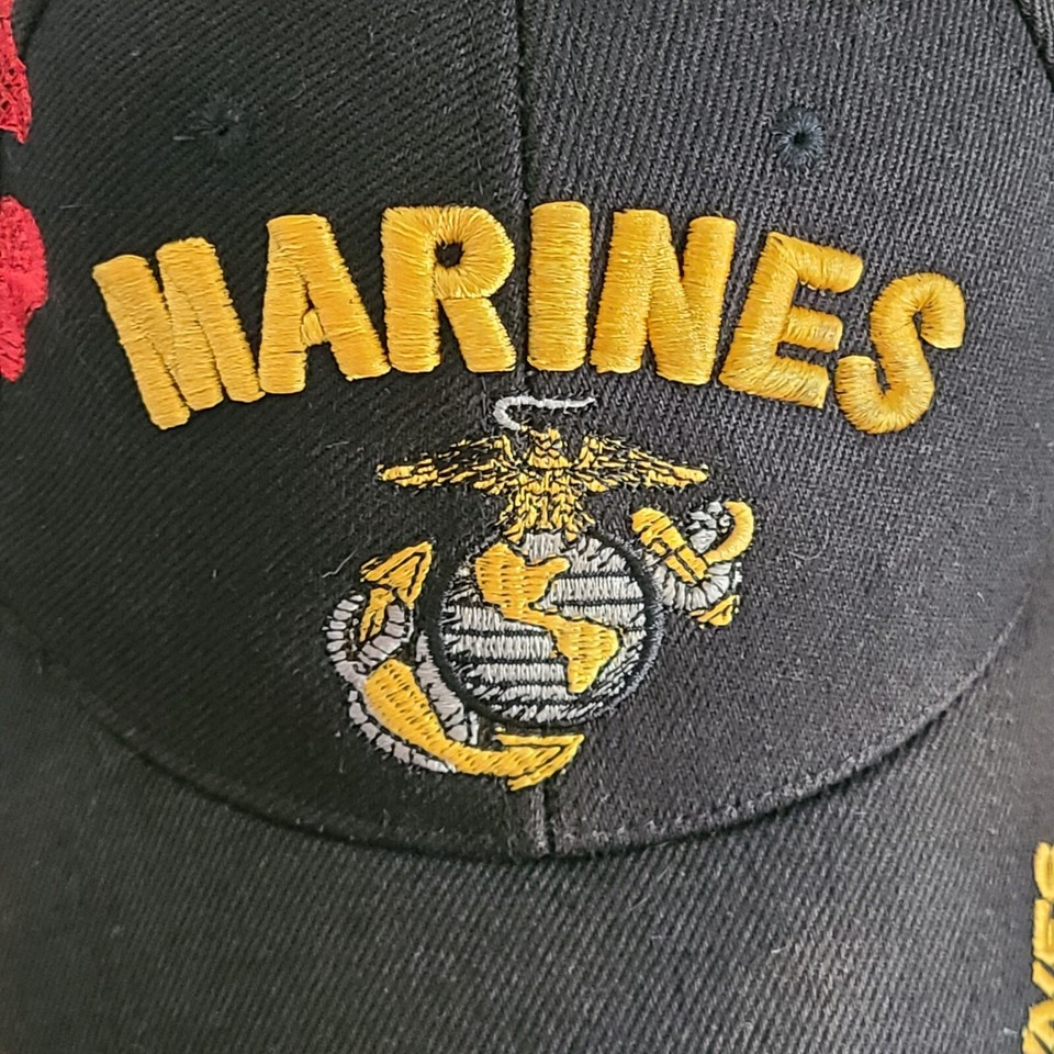 US Marines Theme Baseball Cap Adjustable JWM Acrylic Black | eBay