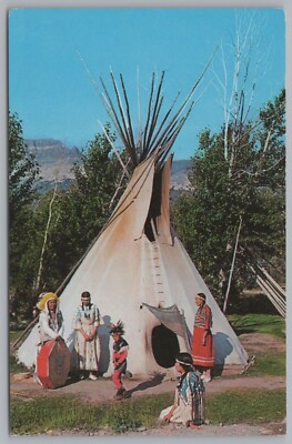 Indian Family Outside Tepee, Vintage Post Card | eBay