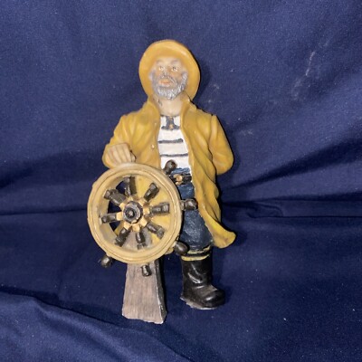 " Hand Painted Seaman at the Wheel Figurine K's Collection Nautical ...