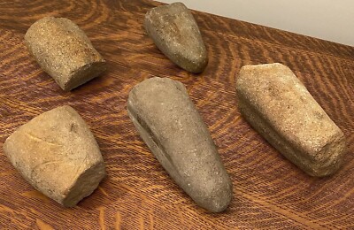 5 LOT Native American Artifacts Grooved Grinding Honer Stones W/ Glyphs ...