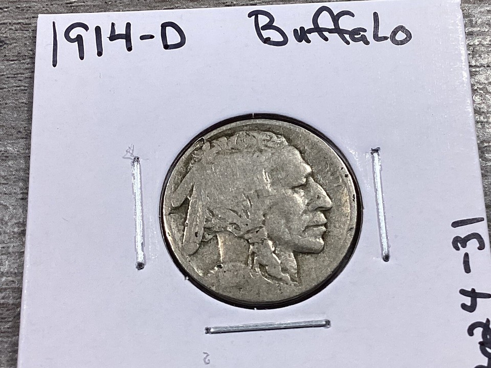 1914-D Buffalo Key Date/MM Nickel Over 110 Years Old from Denver Mint ...