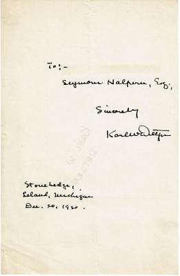 Author, Journalist, Editor KARL DETZER 1930 AUTOGRAPH & INSCRIPTION | eBay