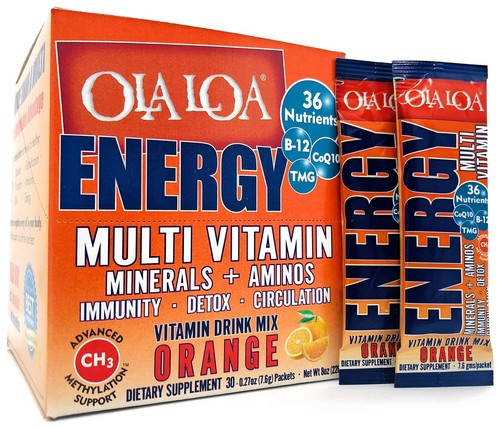 Ola Loa Energy Orange Multi Vitamin Drink Mix - Amino Energy Powder ...