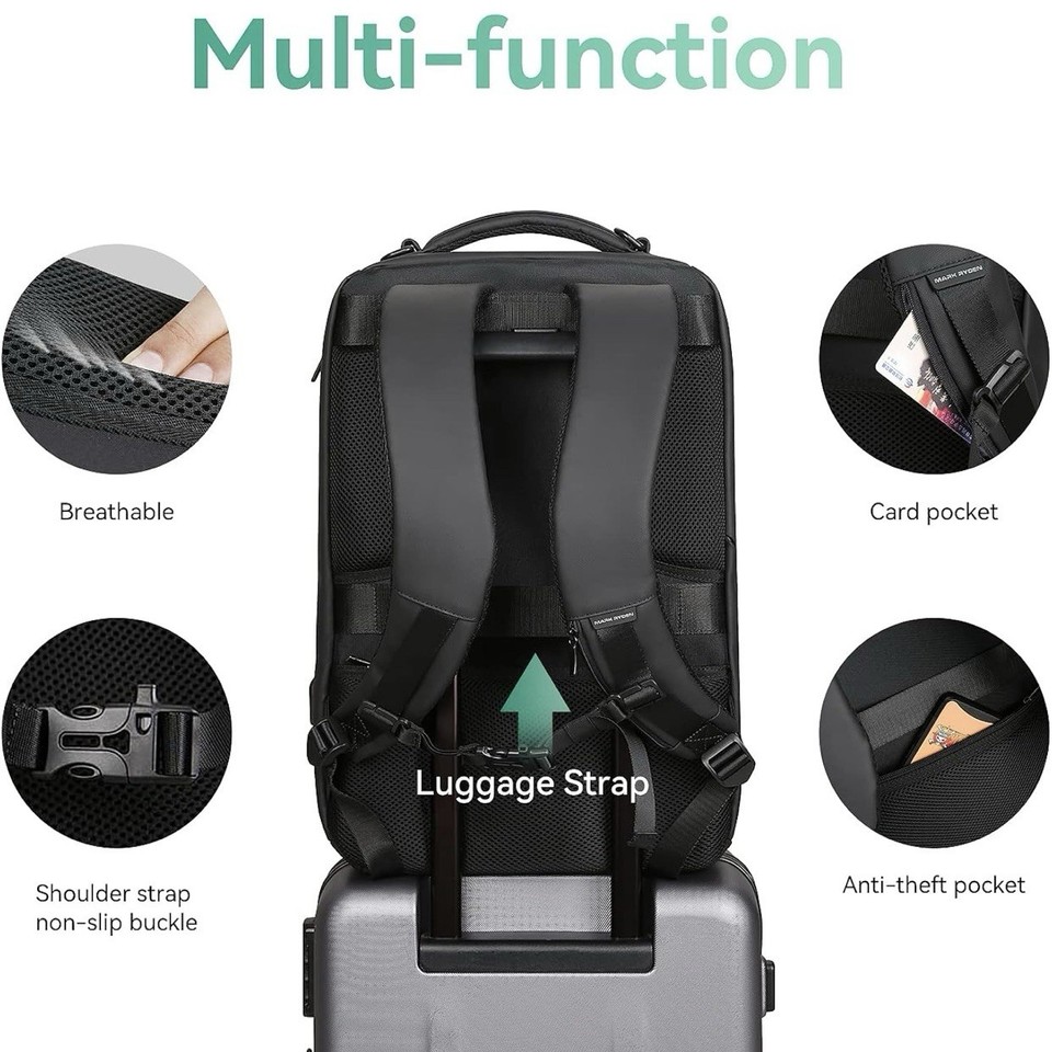 MARK RYDEN Business Backpack for Men, Waterproof High Tech Backpack ...