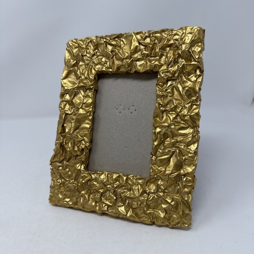 Vintage ORNATE ROCOCO STYLE GOLD Foil PICTURE FRAME Crinkled Fits 4x3 ...