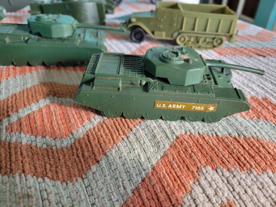 Vtg MPC 15pc Marx Durham Army Tanks Trucks Jeep Higgins Boat Landing ...