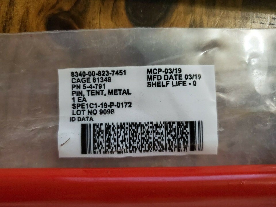 Set of 10 (ten) 12" long Military Tent Stakes/Tent Pins NSN: 8340-00 ...