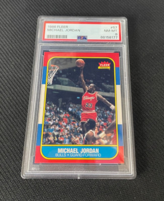 1986-87 Fleer #57 MICHAEL JORDAN RC - Sharp w/ Nice EYE APPEAL - PSA 8 ...