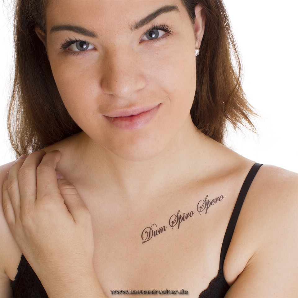 5 x Dum Spiro Spero Tattoo - Latein Schriftzug Spruch in Schwarz (5) | eBay